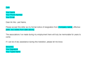 10 Editable Simple Resignation Letter Sample You Can Download Right Now