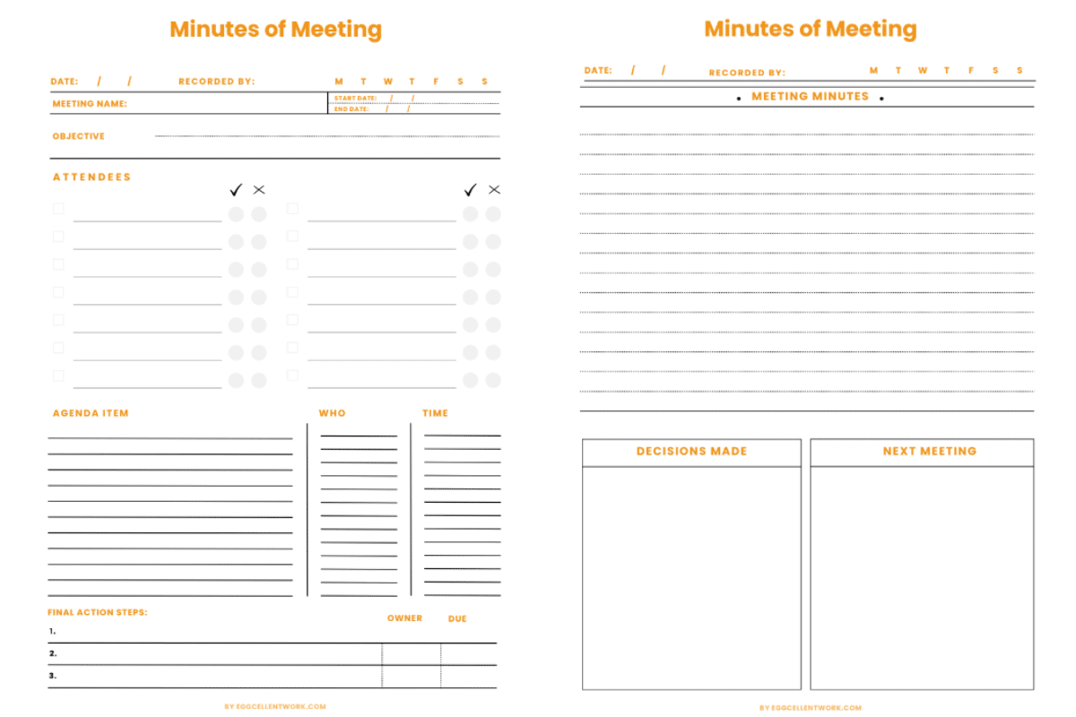 [Free Download] 10 Minutes of Meeting Templates For Every Type of ...
