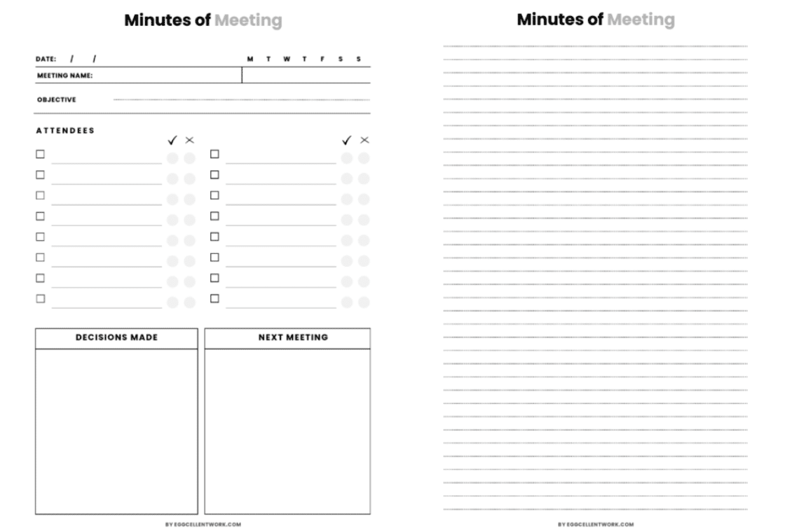 [Free Download] 10 Minutes of Meeting Templates For Every Type of ...