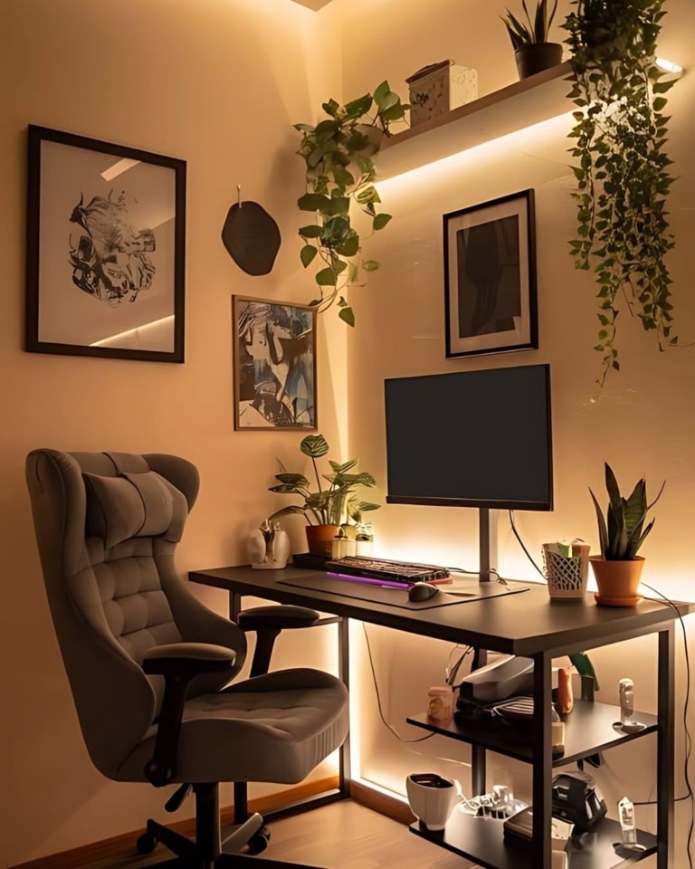 19 Gorgeous Home Office Lighting Ideas That Will Brighten Your Space ...
